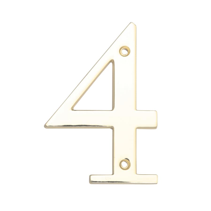 Gatehouse 3.86-in Polished Brass House Number 4 at Lowes.com