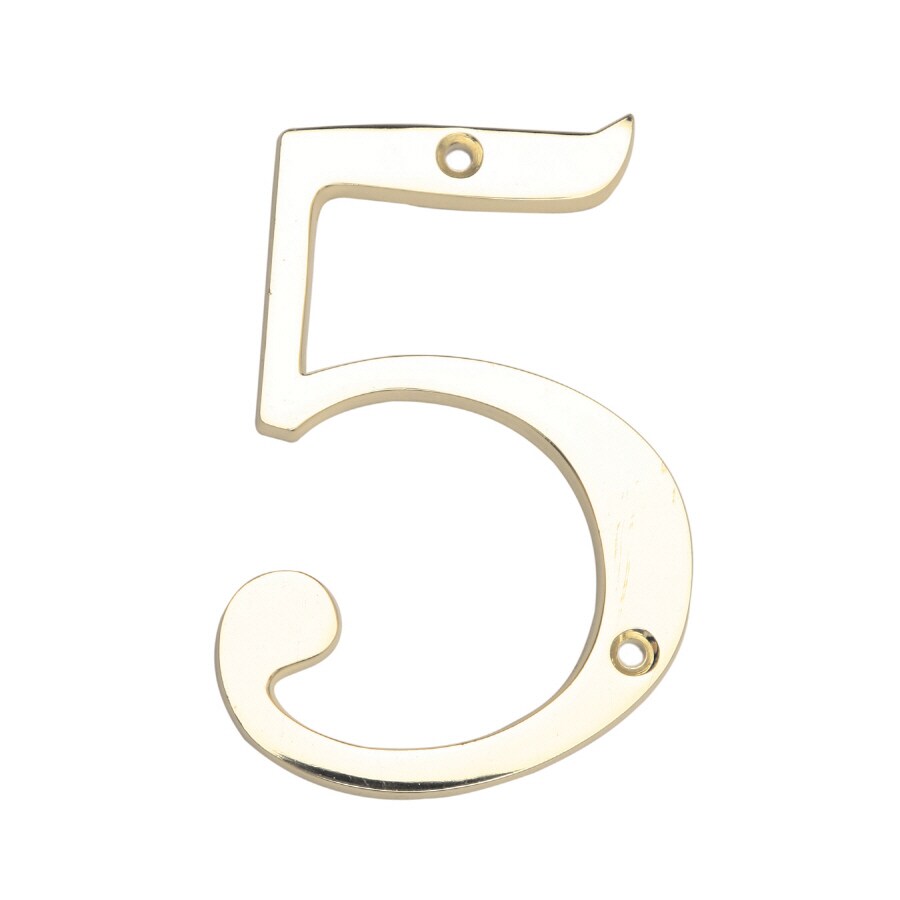 Gatehouse 3.98-in Polished Brass House Number 5 at Lowes.com