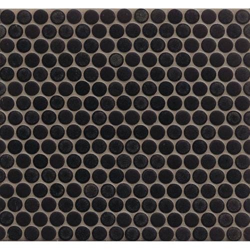 Bedrosians 360 Charcoal 12-in x 12-in Matte Porcelain Penny Round Floor ...