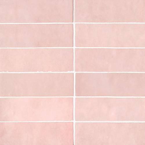Bedrosians Cloe 76-Pack Pink 2-1/2-in x 8-in Glossy Ceramic Subway Wall ...