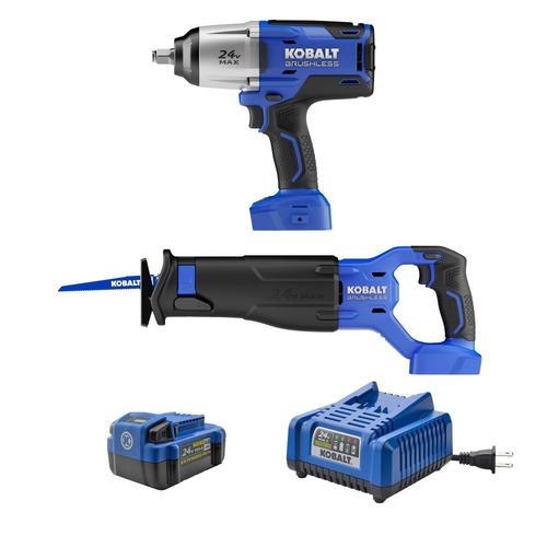 Kobalt 24-Volt Max 2-Tool Brushless Power Tool Combo Kit with Soft Case ...