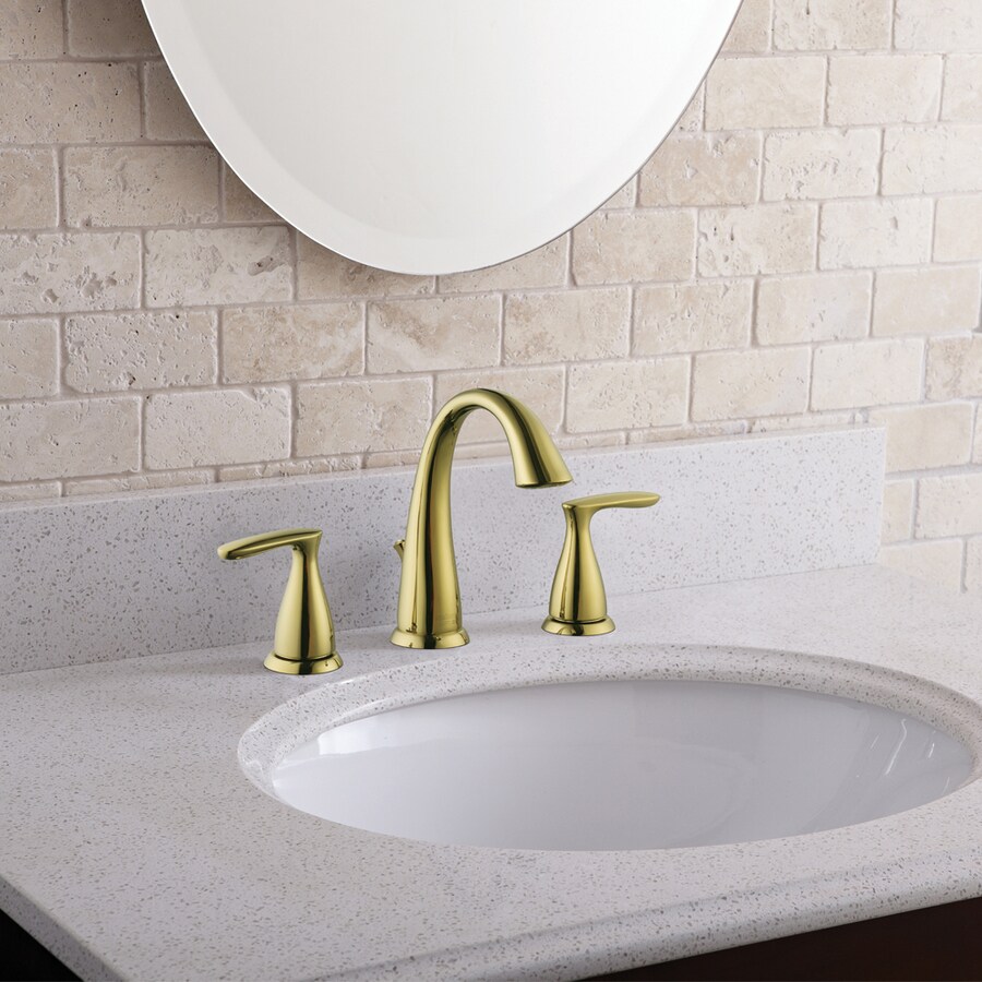 AquaSource Polished Brass 2-Handle Widespread WaterSense Bathroom ...