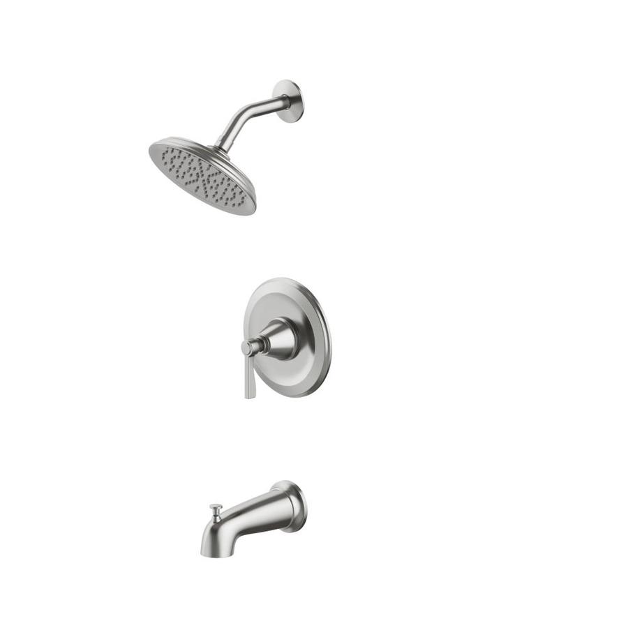 allen + roth Townley Brushed Nickel 1-Handle Bathtub and Shower Faucet ...