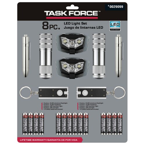Task Force 8-Piece LED Flash Light Set in the Flashlights department at ...