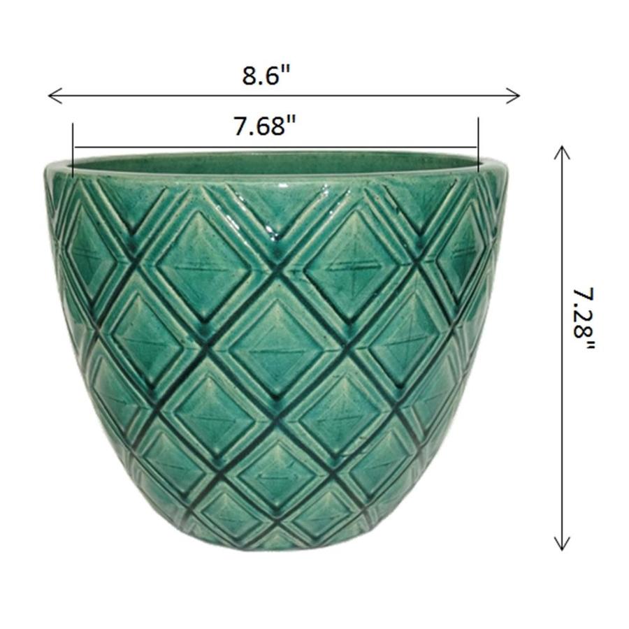 allen + roth 7.68-in W x 7.28-in H Ceramic Planter in the Pots ...