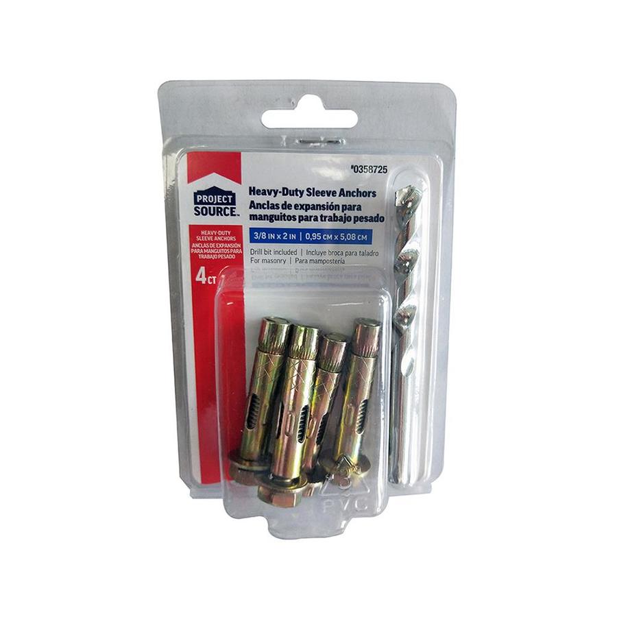 Blue Hawk 4-Pack 2-in x 3/8-in Sleeve Anchors (Drill Bit Included) in ...