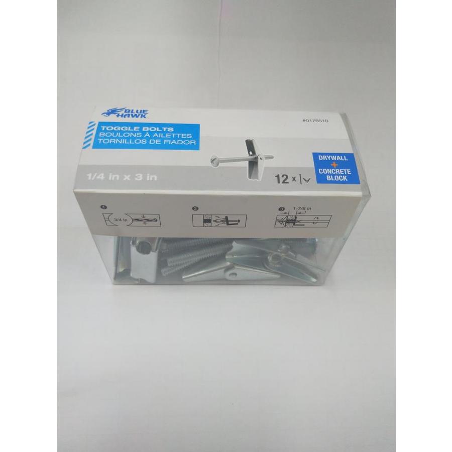 Blue Hawk 12-Pack 3-in x 0.25-in Zinc-Plated Steel Light-Duty All ...