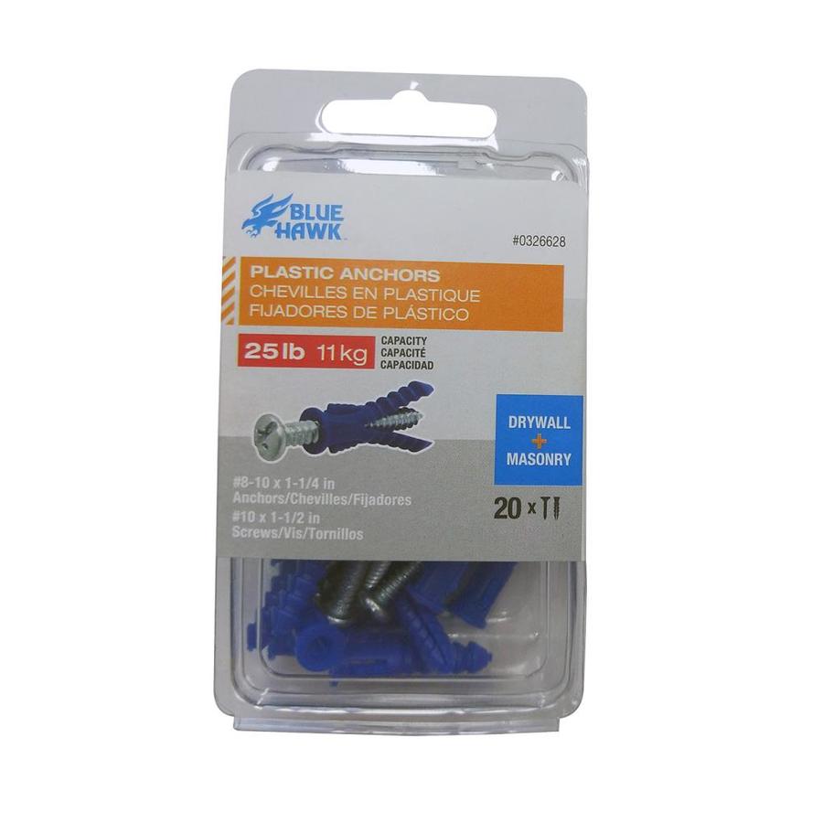 Blue Hawk 20-Pack 1-1/4-in L x 1/4-in dia Standard Drywall Anchor ...