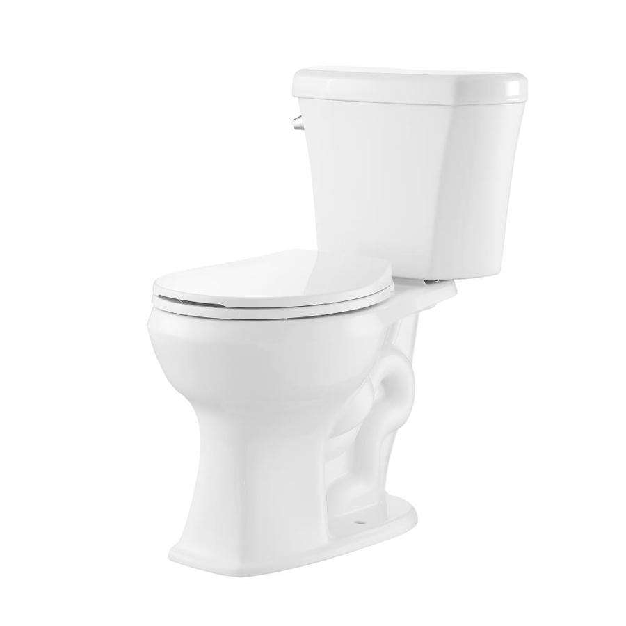 AquaSource Rutherford White WaterSense Round Chair Height 2-Piece ...