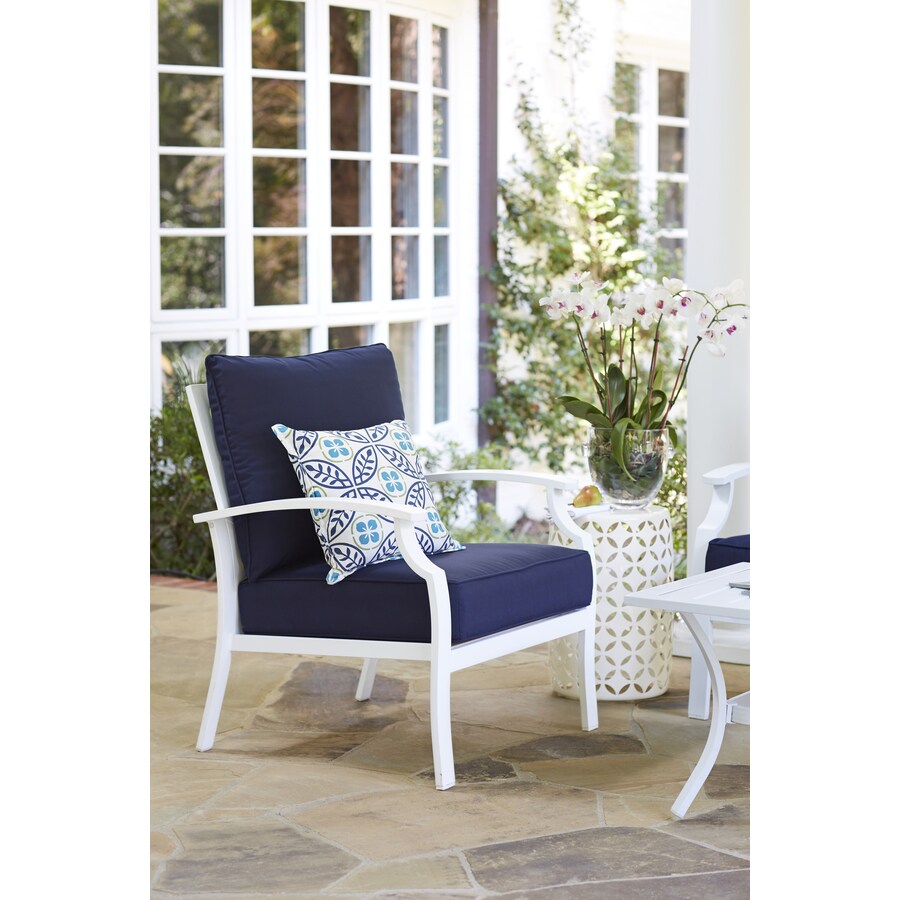 allen + roth 19.4-in White Outdoor Round Steel Plant Stand in the Plant ...