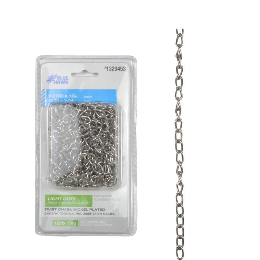 Blue Hawk 10-ft Weldless Nickel Plated Steel Chain at Lowes.com