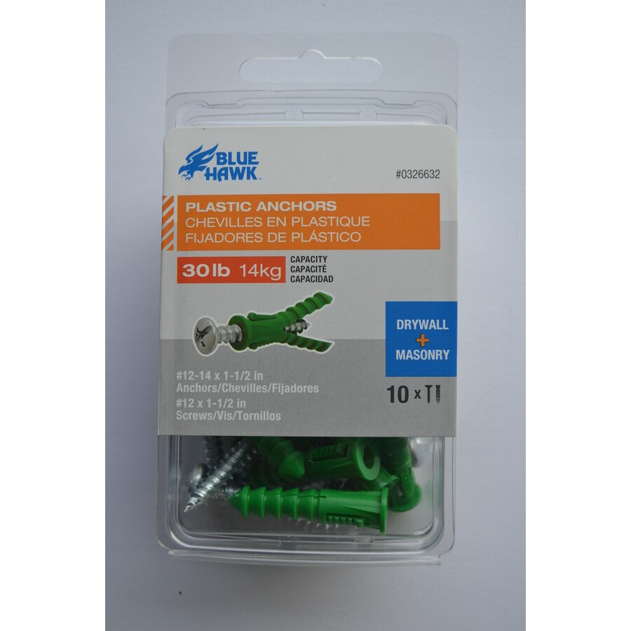 Blue Hawk Blue Hawk 30-lb 5/16-in x 1-1/2-in Concrete 10 -Pack in the ...