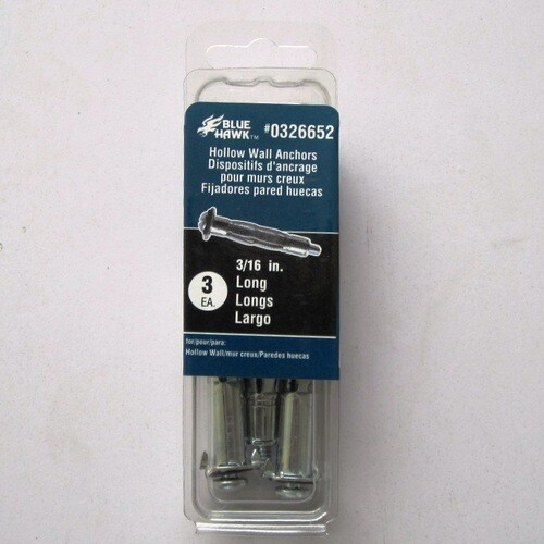 Blue Hawk 3-Pack 3/16 Long Hollow Wall Anchors at Lowes.com