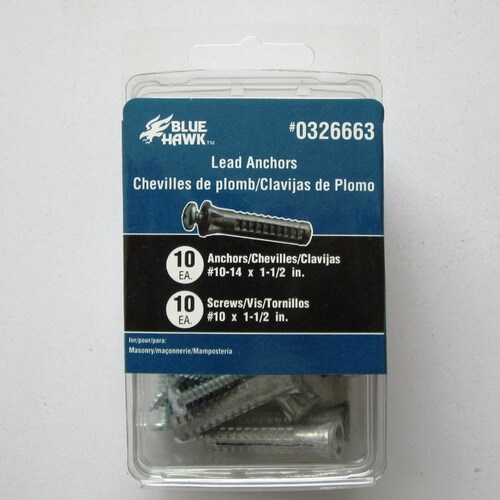 Blue Hawk 10-Pack 1.5-in x 0.19-in All-Purpose Anchors (Screws Included ...