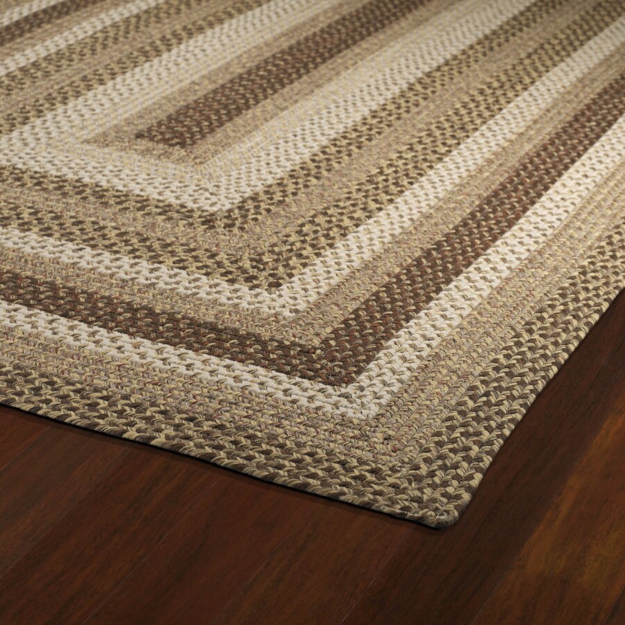 Kaleen Bimini 9 x 12 Braided Mocha Border Farmhouse/Cottage Area Rug at ...