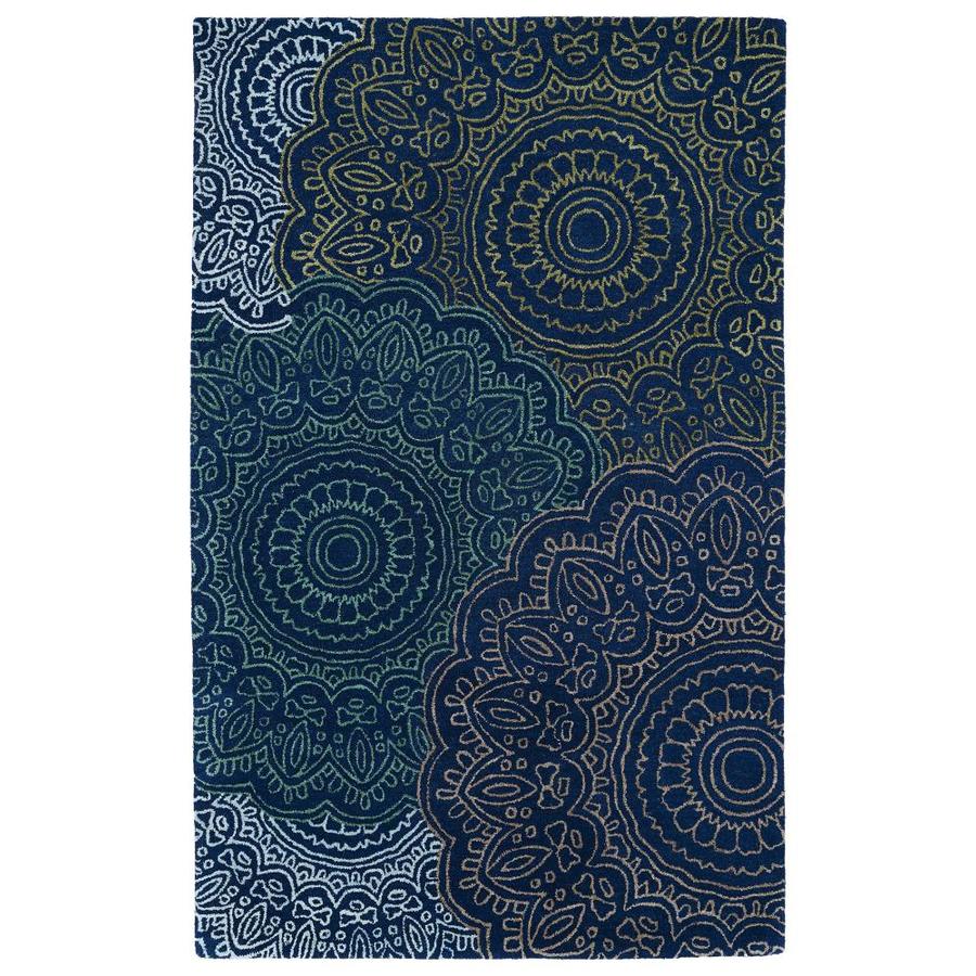 Kaleen Divine 4 x 6 Wool Navy Floral Area Rug in the Rugs department at ...