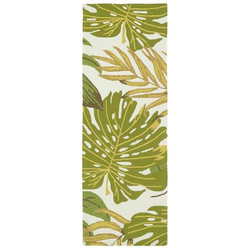 Kaleen Sea Isle Green Rectangular Indoor/Outdoor Handcrafted Runner ...