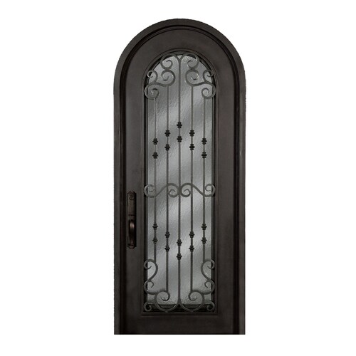 Escon Full Lite Privacy Glass Right-Hand Inswing Bronze Painted Iron ...