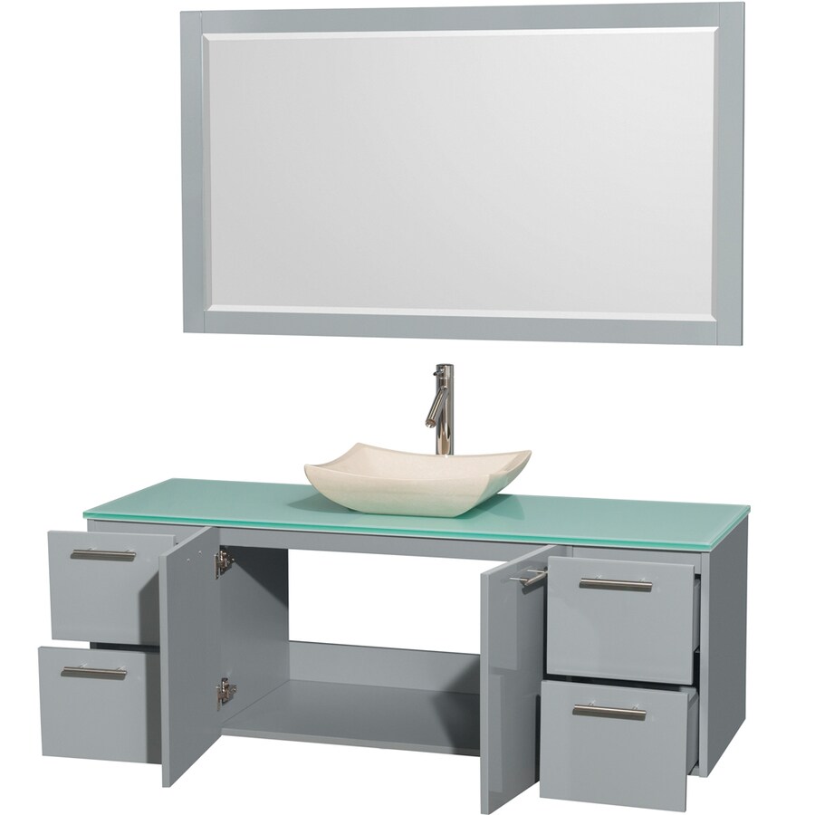 Wyndham Collection Amare 60-in Dove Gray Single Sink Bathroom Vanity ...