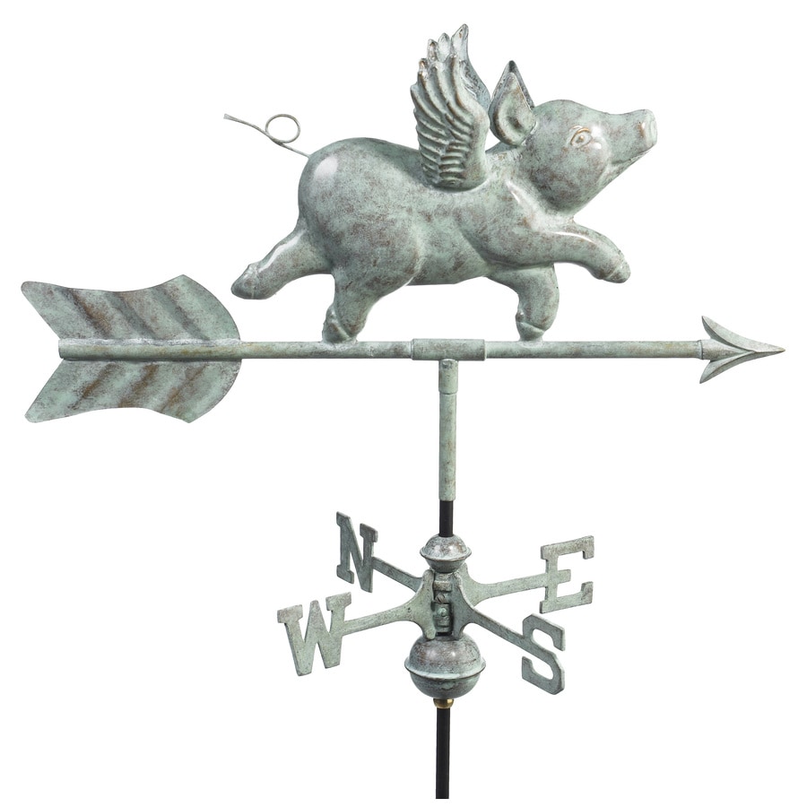 Good Directions Blue Verde Copper Flying Pig Weathervane at Lowes.com