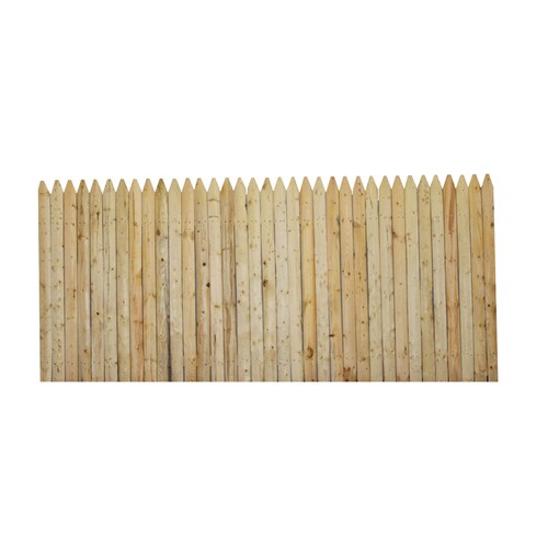 Boundary 4-ft x 8-ft Spruce Stockade Wood Fence Privacy Panel at Lowes.com