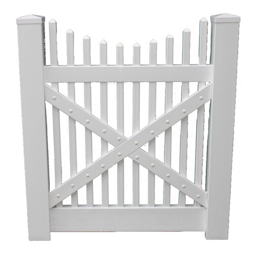Boundary 4-ft x 4-ft White Picket Walk Vinyl Fence Gate at Lowes.com
