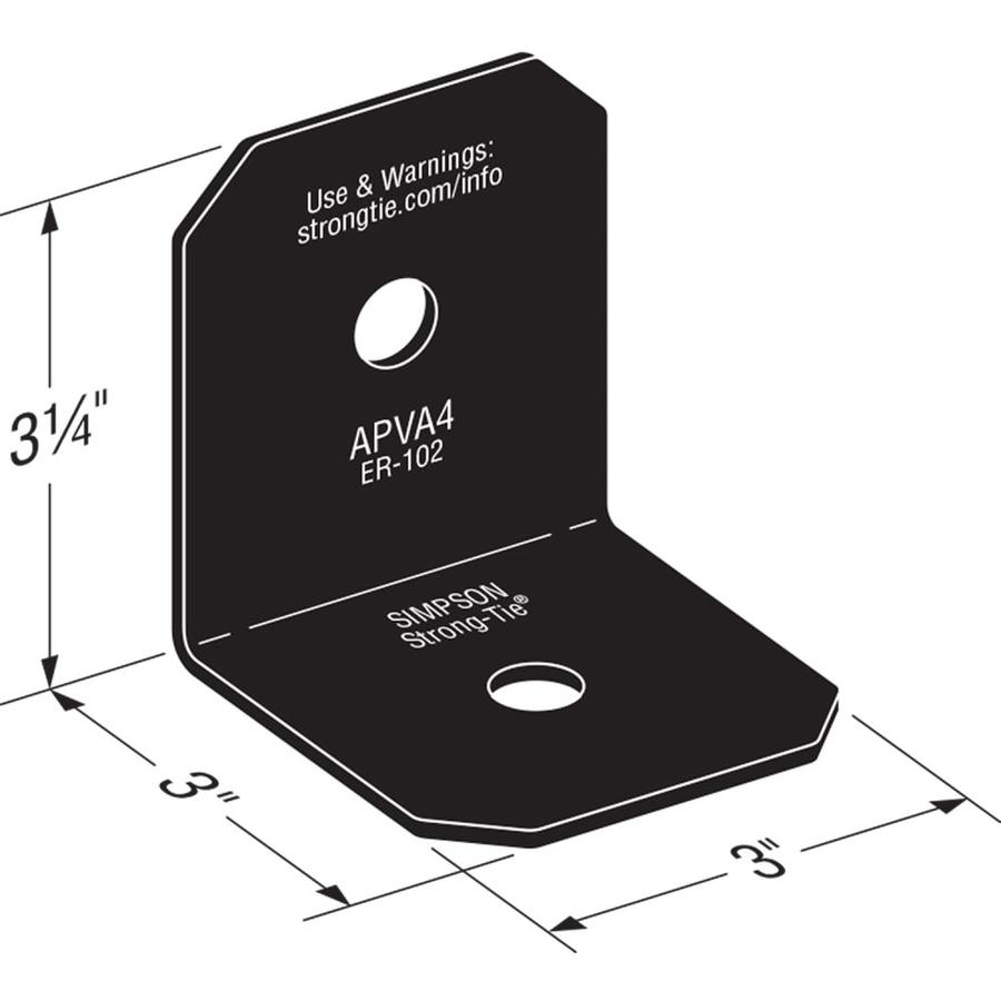 Simpson Strong-Tie 3.25-in x 3-in x 3-in 12-Gauge Steel Angle in the ...