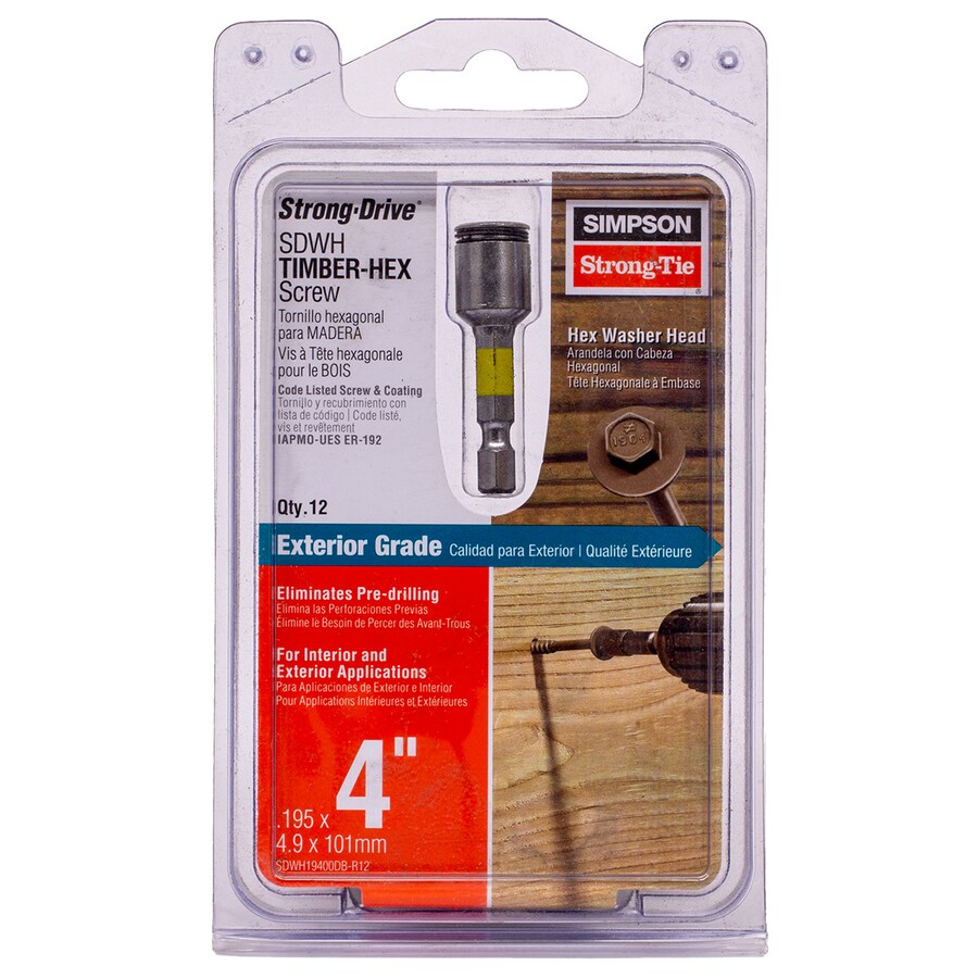 Simpson Strong-Tie 5/16-in x 4-in Tan Galvanized/Coated Hex Washer ...