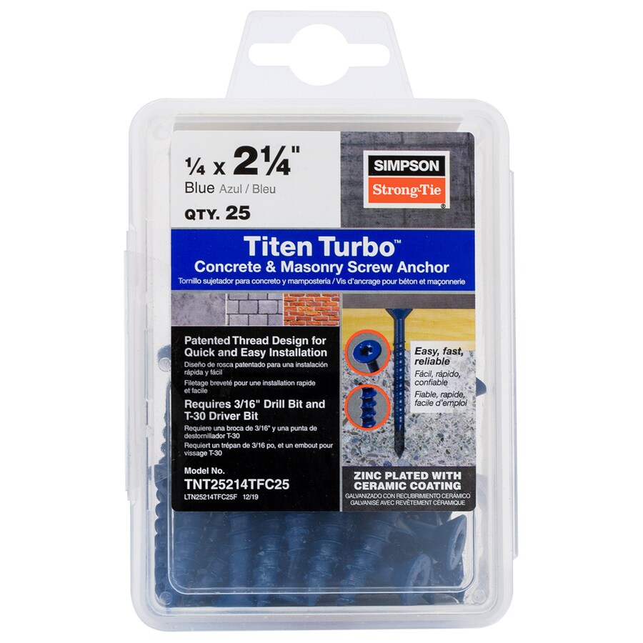 Simpson Strong-Tie 1/4-in x 2-1/4-in Zinc-Plated Self-Tapping Concrete ...