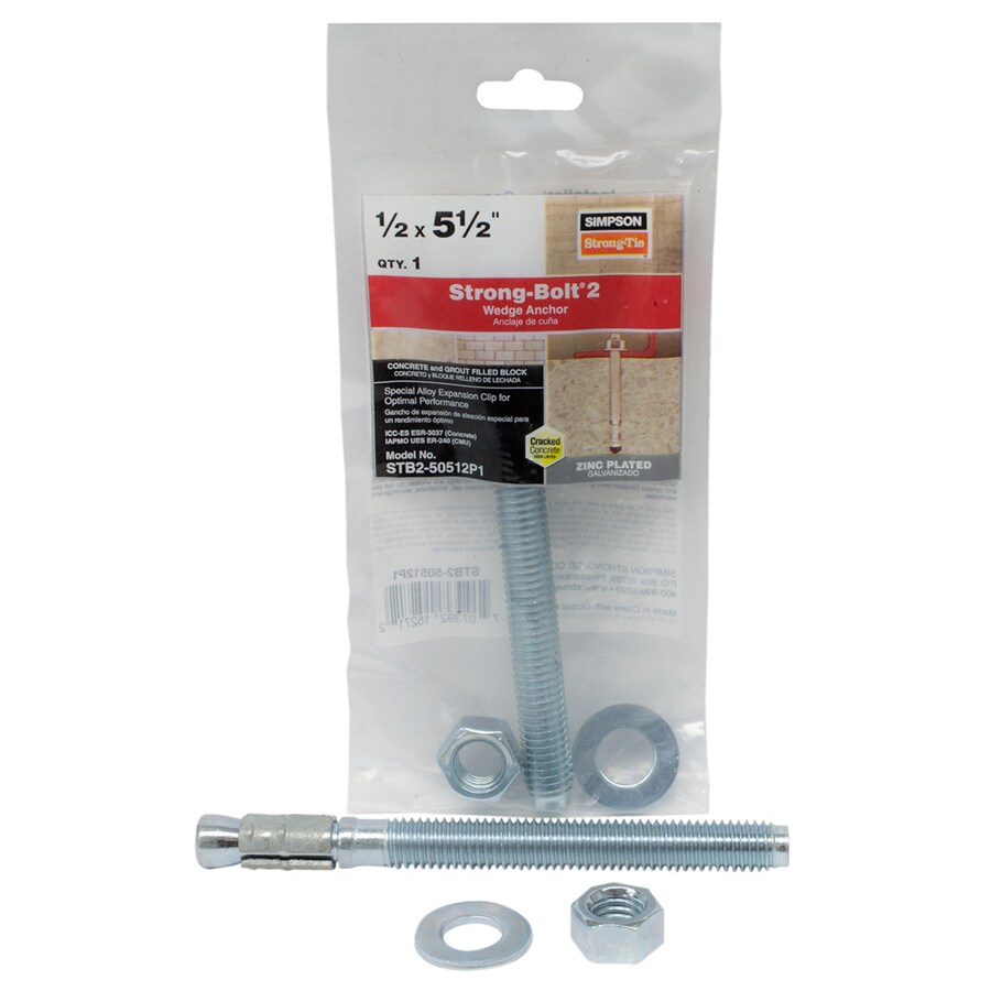 Simpson Strong-Tie Strong-Bolt® 2 — 1/2 in. x 5-1/2 in. Wedge Anchor in ...