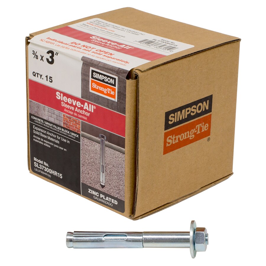 Simpson Strong-Tie 15-Pack 3-in x 3/8-in Sleeve Anchors in the Concrete ...