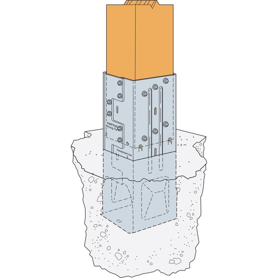 Simpson Strong-Tie MPBZ ZMAX® Galvanized Moment Post Base for 6x6 with ...
