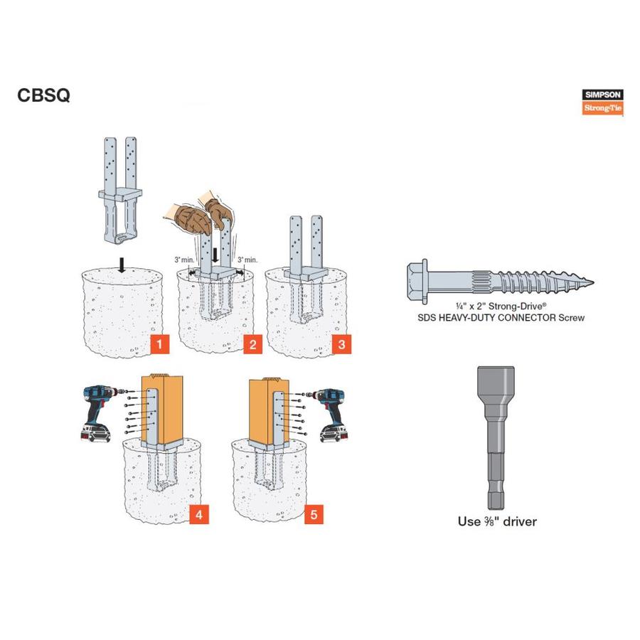 Simpson Strong-Tie CBSQ Galvanized Standoff Column Base for 8x8 with ...