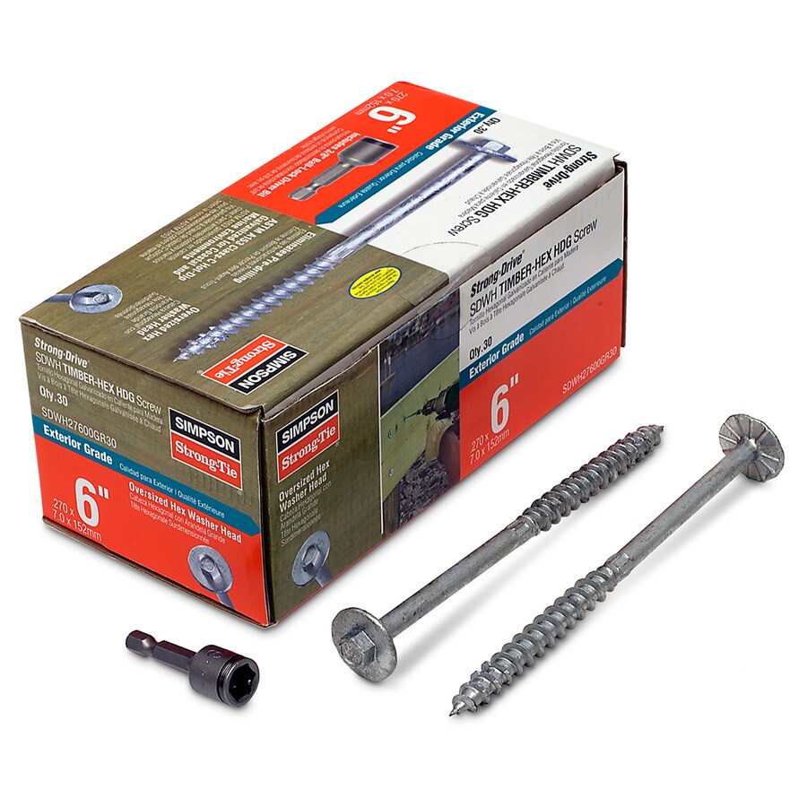 Simpson Strong-Tie 3/8-in x 6-in Hot-Dipped Galvanized Hex Washer ...
