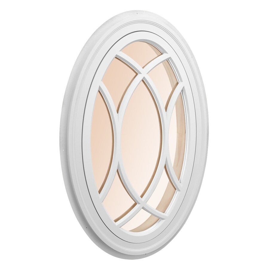 AWSCO Oval Replacement White Exterior Window (Rough Opening: 21.75-in x ...