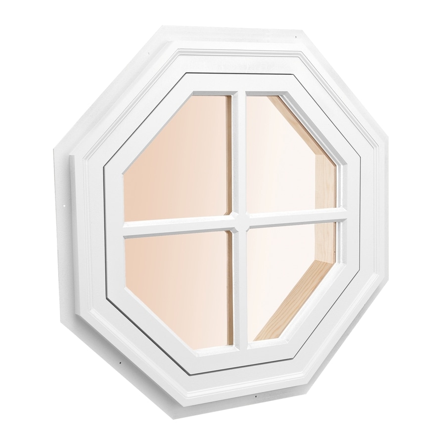 AWSCO Octagon Replacement White Exterior Window (Rough Opening: 24-in x ...