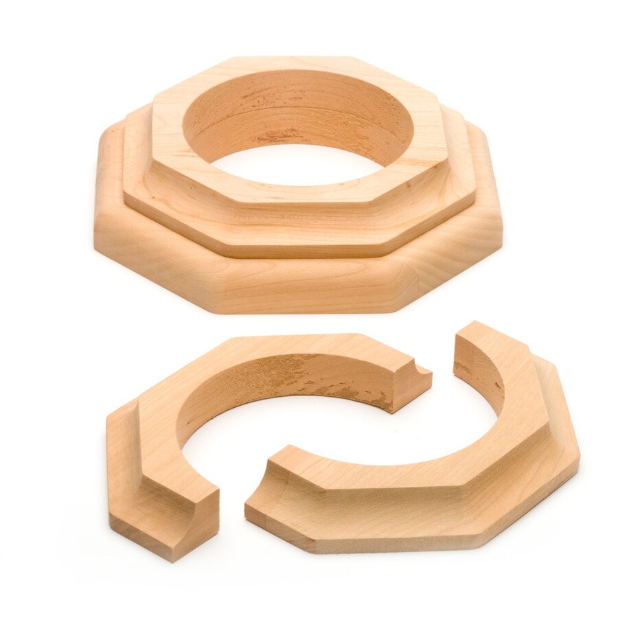 Pole-Wrap 4-in x 8-in Unfinished Cherry Column Cap and Base Kit at ...
