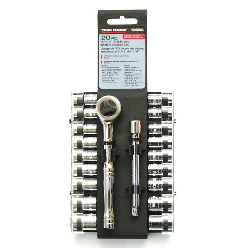 Task Force 20-Piece Standard (SAE) and Metric Combination Mechanic's ...