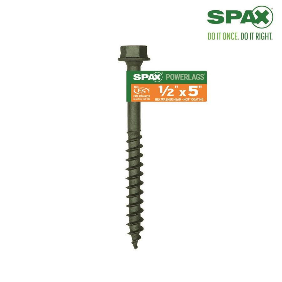 SPAX 1/2 x 5-in SPAX PowerLag Hex Head HCR (High Corrosion Resistant ...