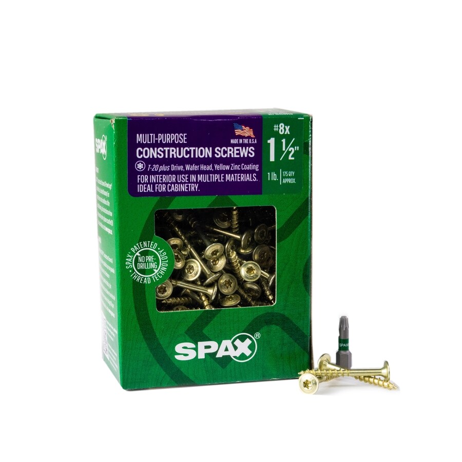 SPAX 8 x 1-1/2-in SPAX Wafer Head T-Star+ Drive Yellow Zinc Coated ...