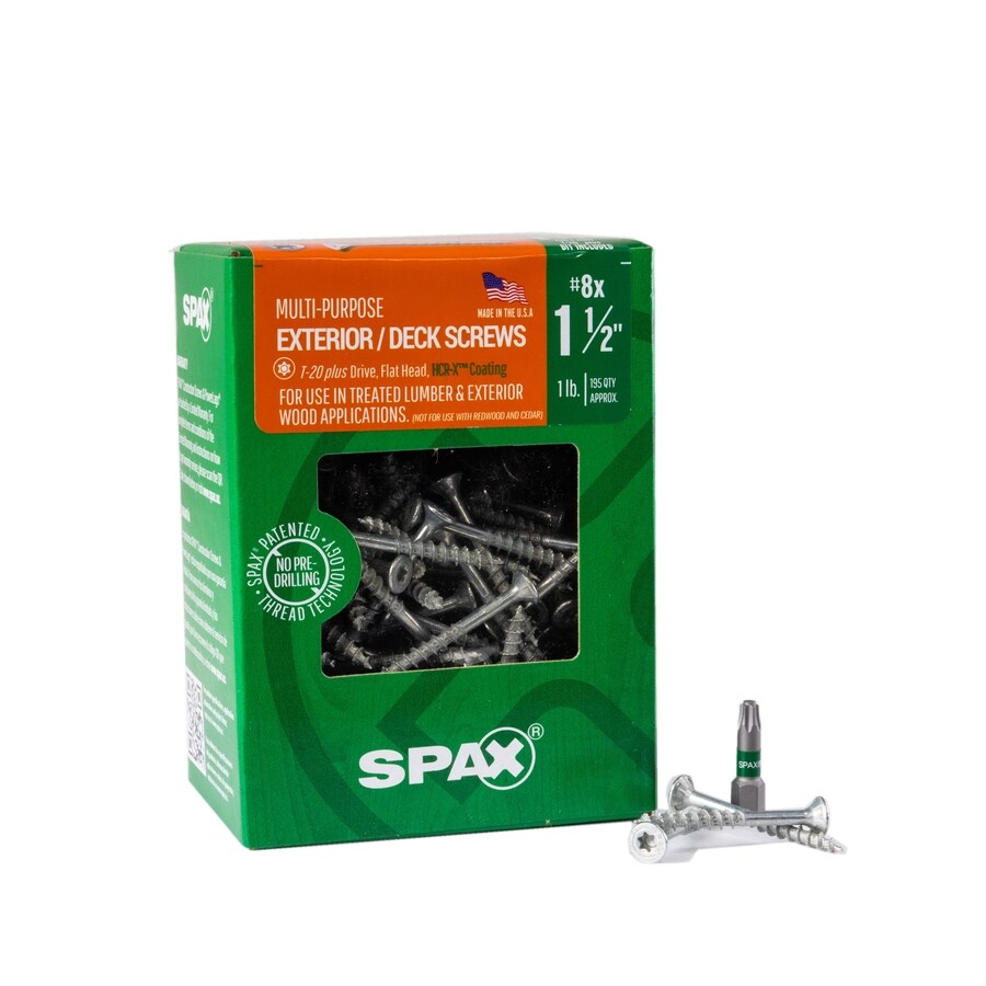 SPAX 8 x 1-1/2-in SPAX Flat Head T-Star+ Drive HCR-X (High Corrosion ...