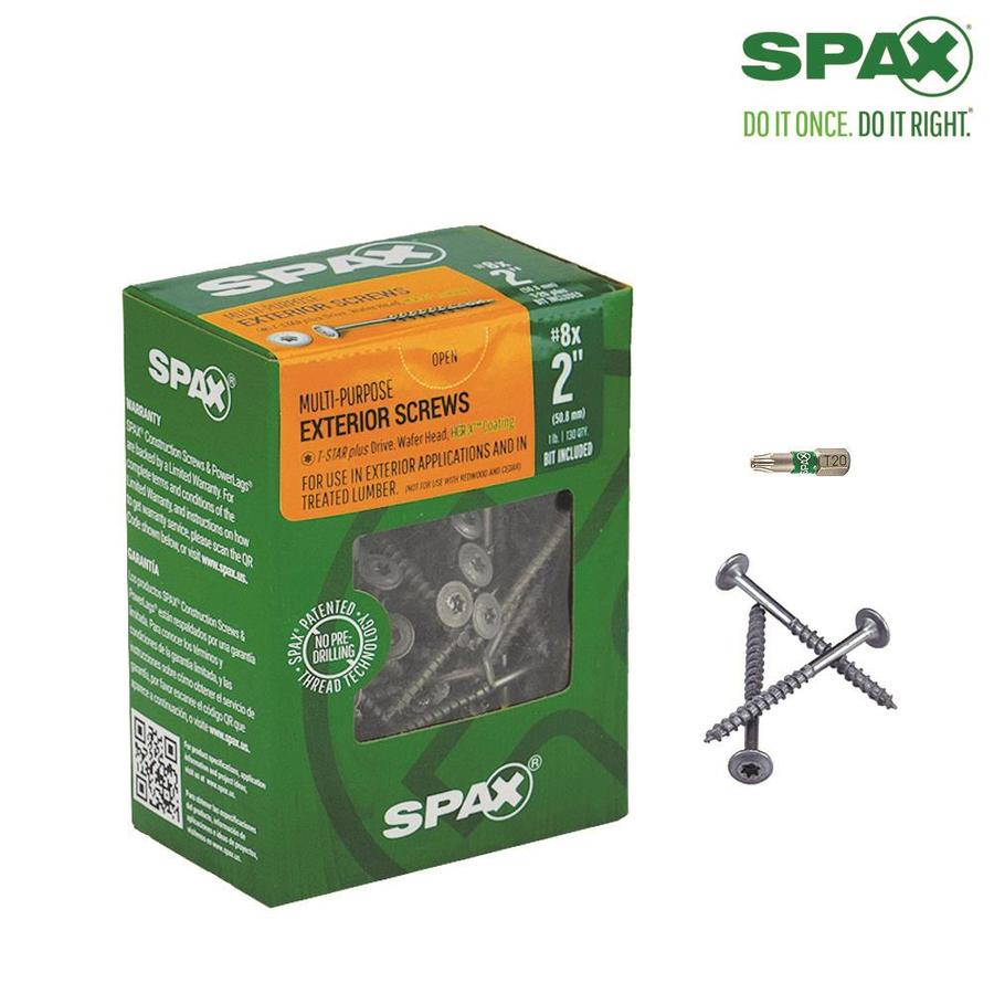 SPAX SPAX Multi-Purpose #8 x 2-in Grey Nickel Plated Wafer Exterior ...
