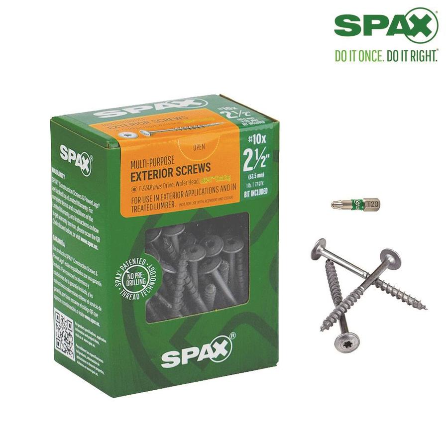 SPAX 10 x2-1/2-in SPAX Wafer Head T-Star+ Drive HCR-X (High Corrosion ...
