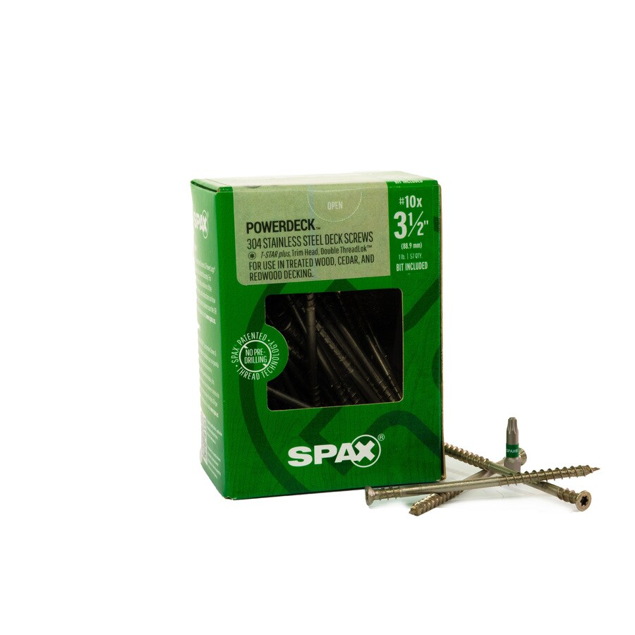 SPAX 10 x 3-1/2-in SPAX Flat Head T-Star+ Drive Double Lok Thread 304 ...