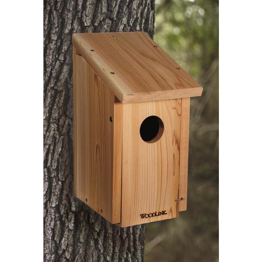 Woodlink 15-in H Brown Wood Woodpeckers Nesting Box Bird House in the ...