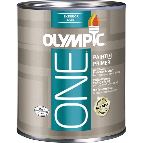 Olympic One Base 5 Satin Latex Exterior Paint (Actual Net Contents: 28. ...