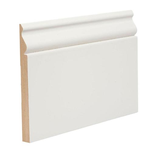 Moulding by The Foot 5-1/4-in x 16-ft 610 Primed White Mdf Baseboard at ...