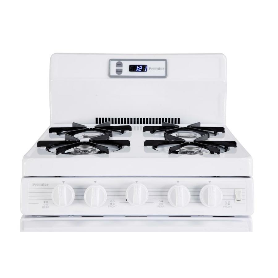 Premier 20-in 4 Burners 2.4-cu ft Freestanding Gas Range (White) in the ...
