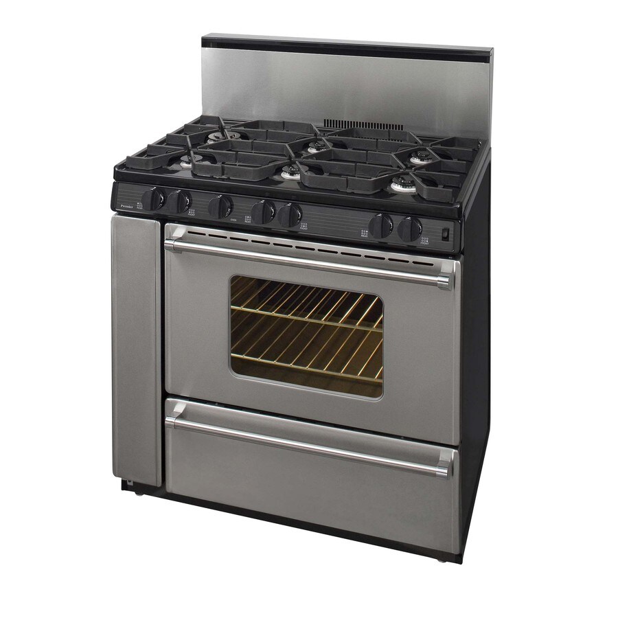 Premier 36-in 3.9-cu ft Manual Clean Gas Range (Stainless) at Lowes.com