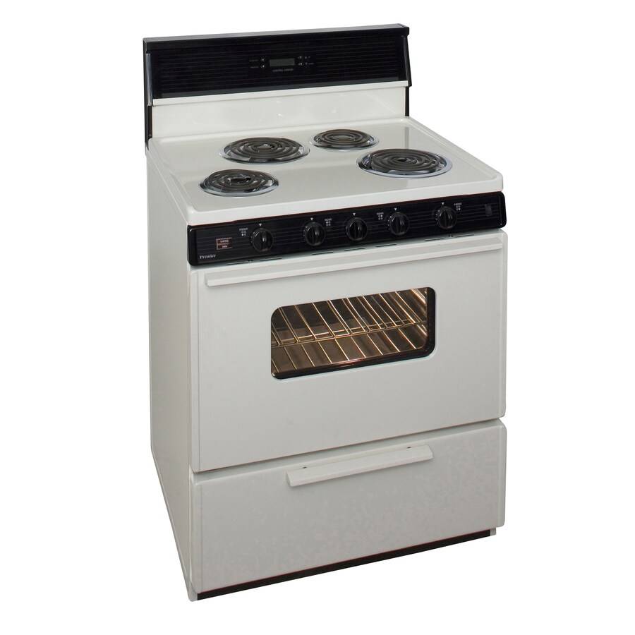 Premier Freestanding 3.9-cu ft Electric Range (Biscuit) (Common: 30-in ...